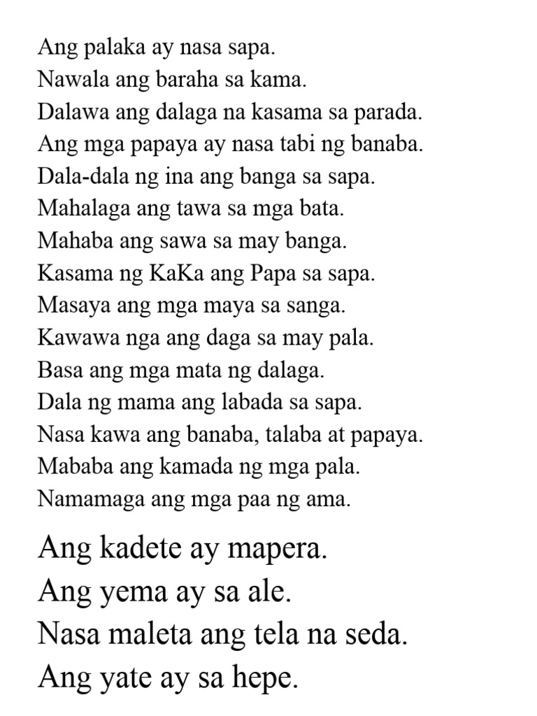 Pabasa Filipino | PDF