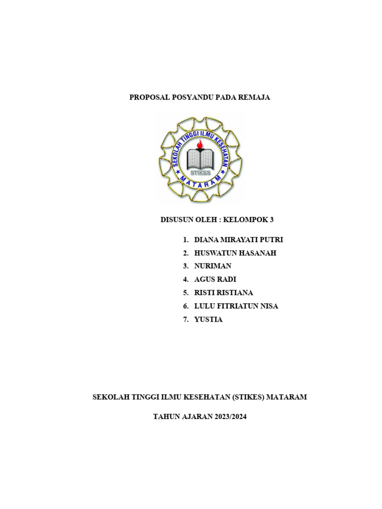 Proposal Posyandu Pada Remaja | PDF