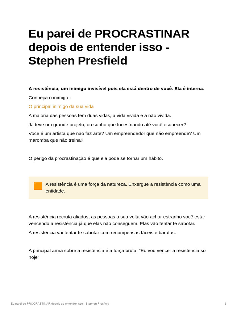 A Guerra Da Arte - Stephen - Presfield | PDF | Motivação | Motivacional