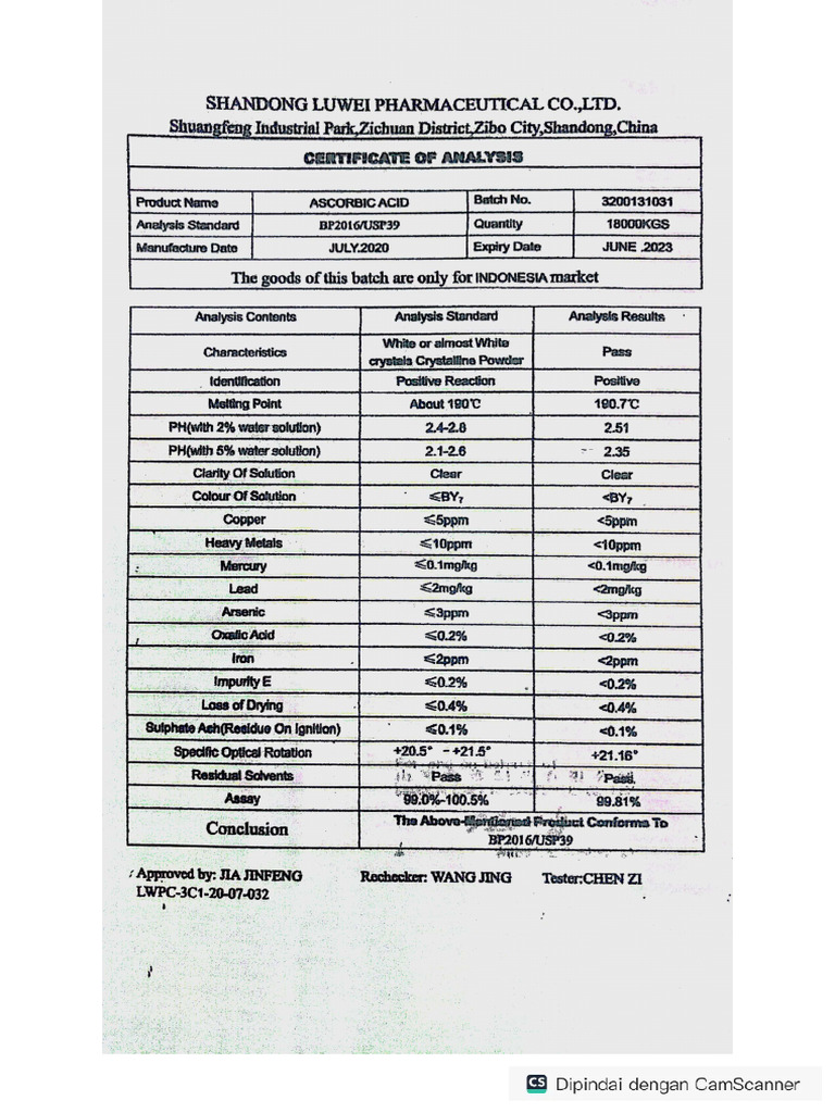 Ascorbic Acid | PDF