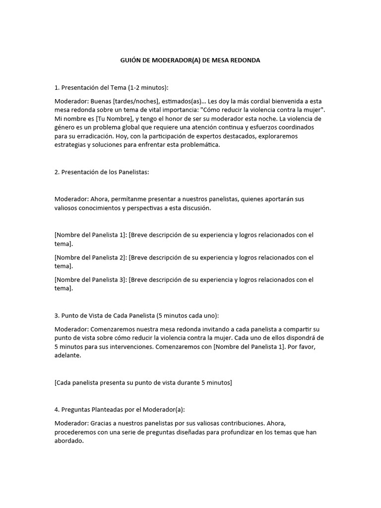 Guión de Moderador | PDF