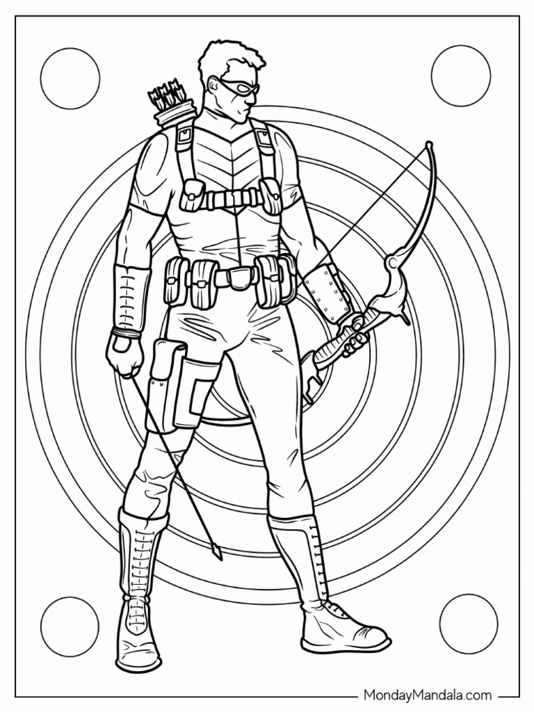 Hawkeye Clint Barton Coloring Page | PDF