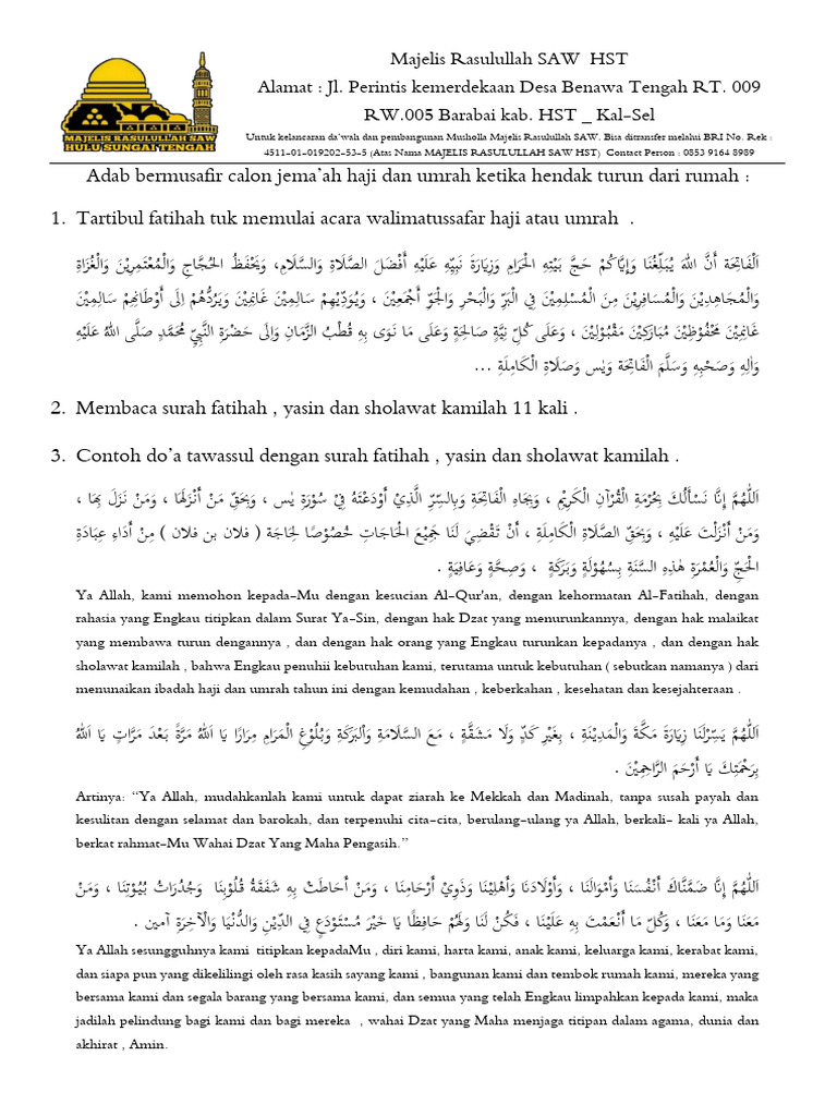 Adab Bermusafir Calon Jema'ah Haji Dan Umrah Ketika Hendak Turun Dari ...