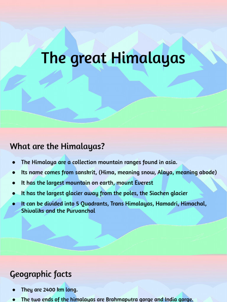 THE Great Himalayas | PDF | Himalayas | Landscape