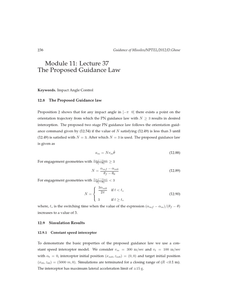 Proposed PN Guidance Law for Missiles | PDF | Military Technology | Missile