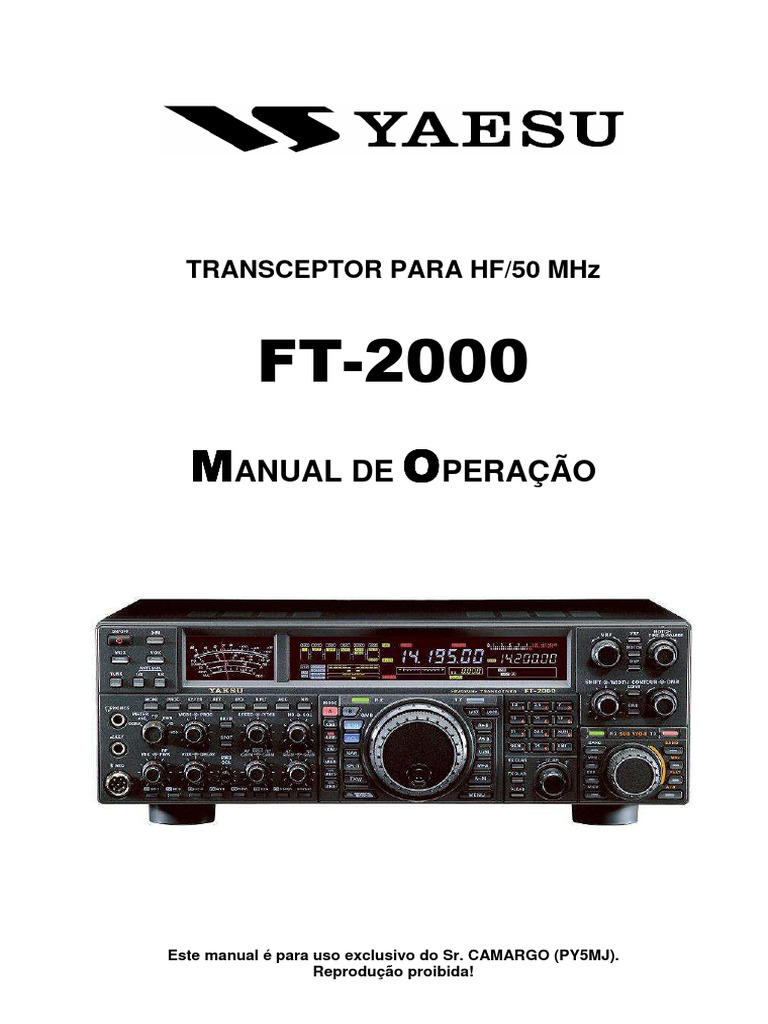 Manual do Transceptor Yaesu FT-2000 | PDF | Computers