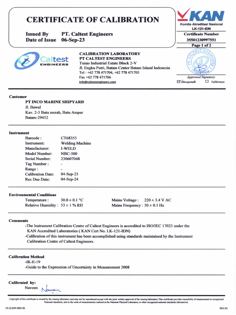 I-WELD - Cert1 | PDF