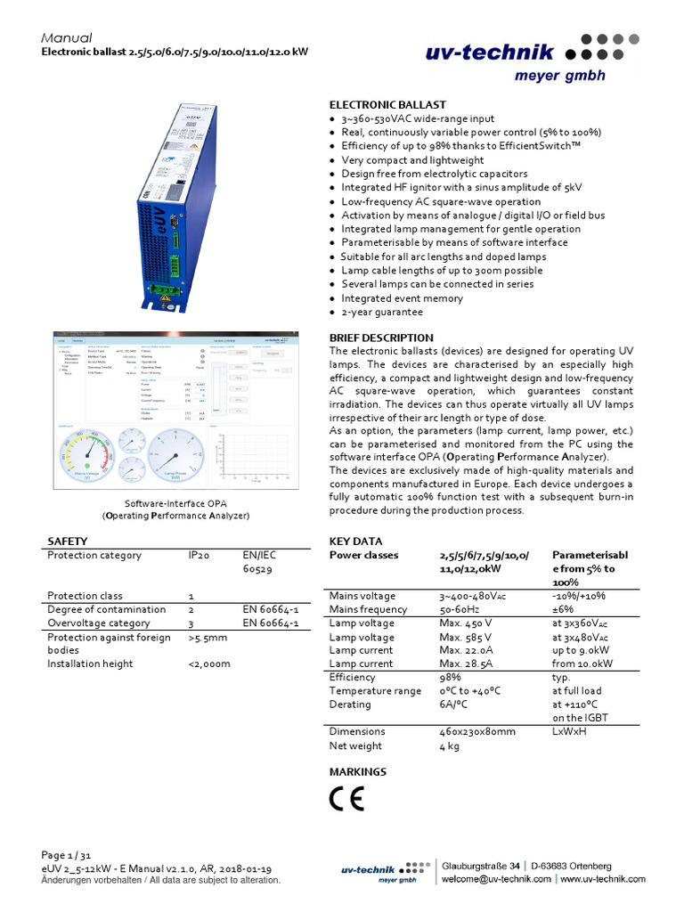 eUV 2 - 5-12kW - E Manual v2.1.0 | PDF