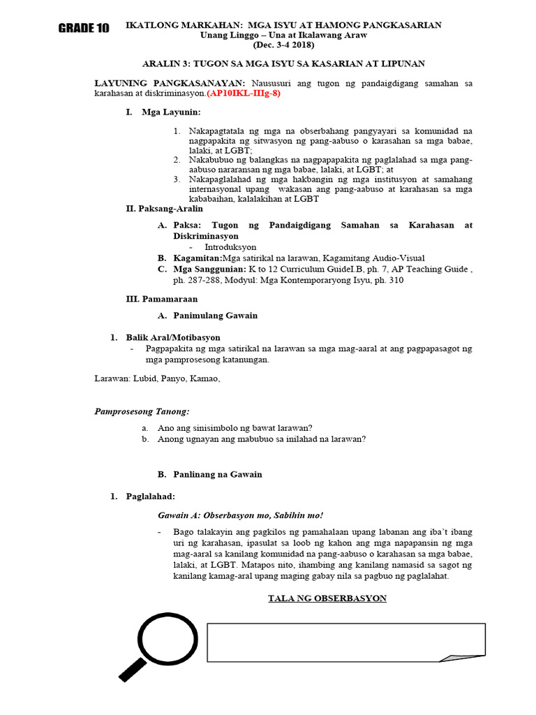 DAY 21 Introduksyon Sa Tugon NG Pandaigdigang Samahan Sa Karahasan at ...