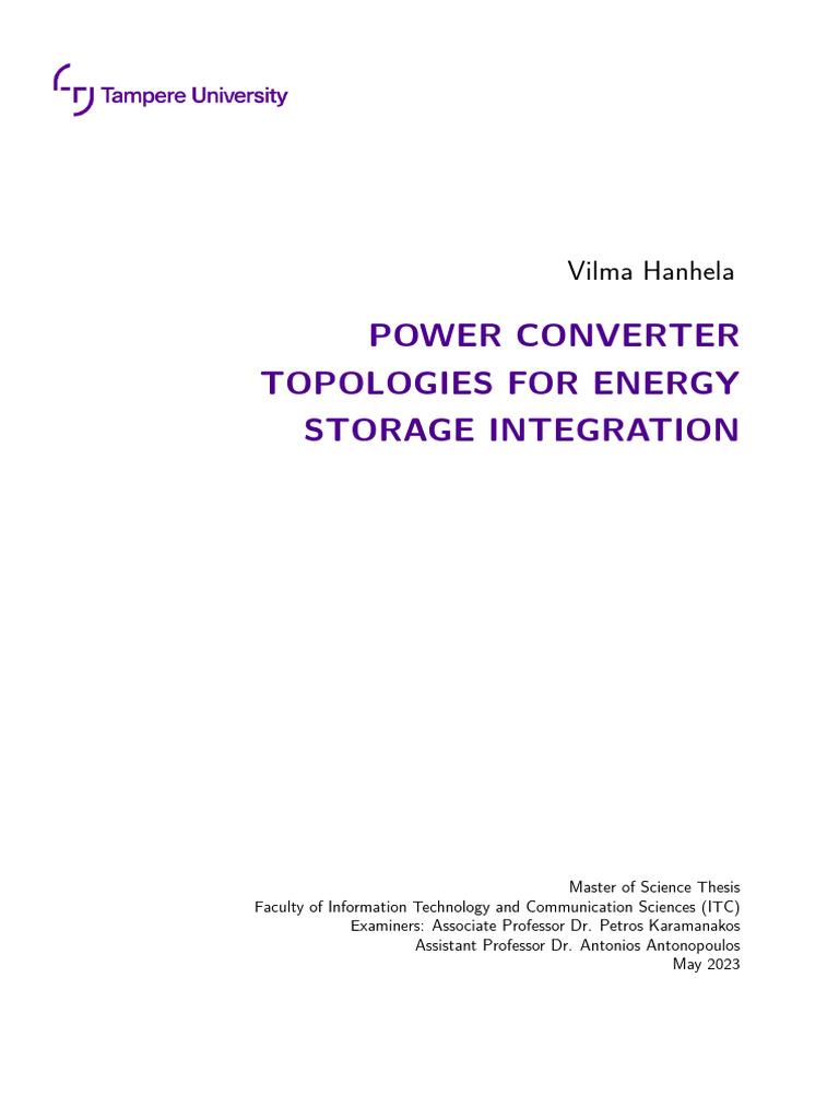 Power Converter Topologies For Energy Storage Integration | PDF