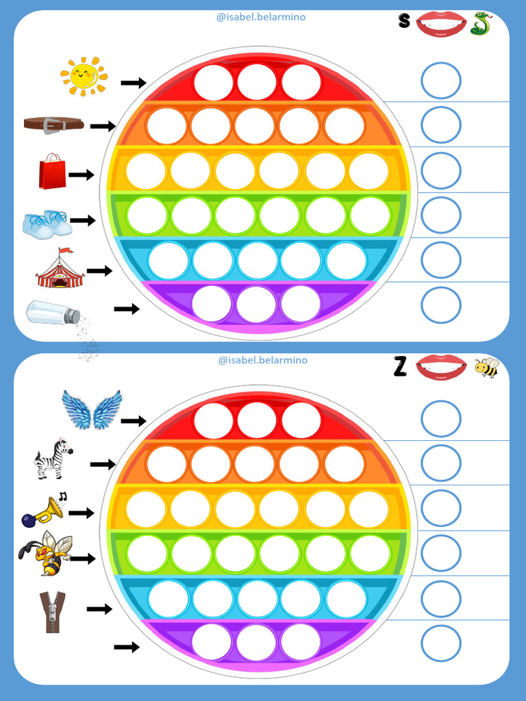 Pop It - Fonemas (S, Z, CH, J, F, V) | PDF