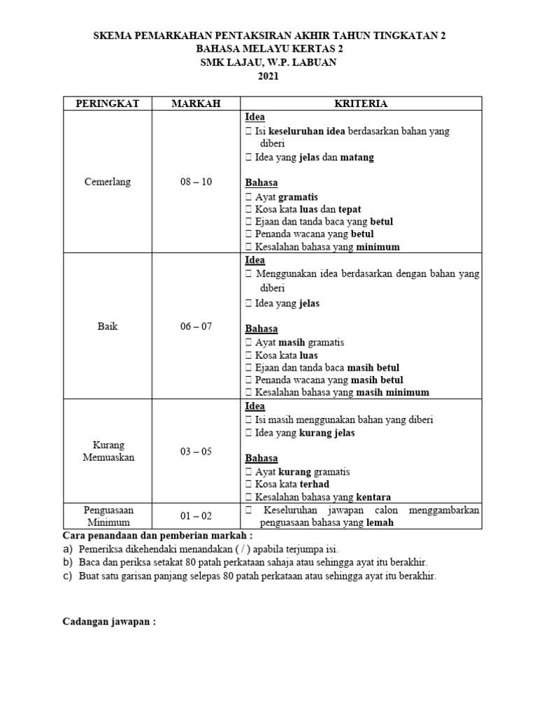 Skema Pat T2 K2 2021 | PDF