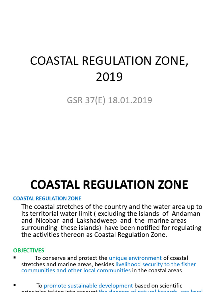 Coastal Regulation Zone | Download Free PDF | Coast | Tide