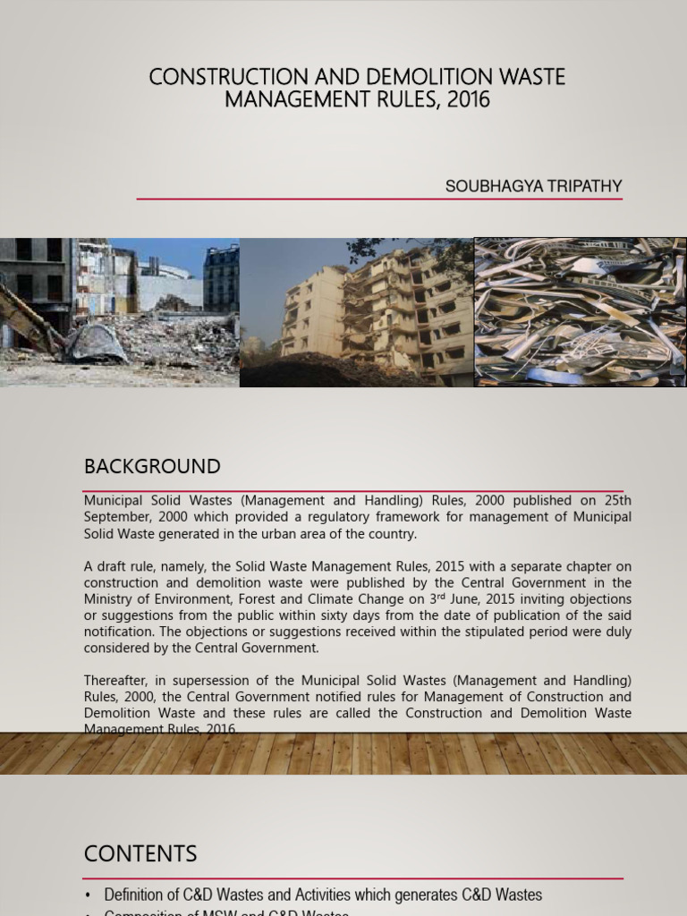 C&D Waste Management Rules 2016 Overview | PDF | Waste | Waste Management