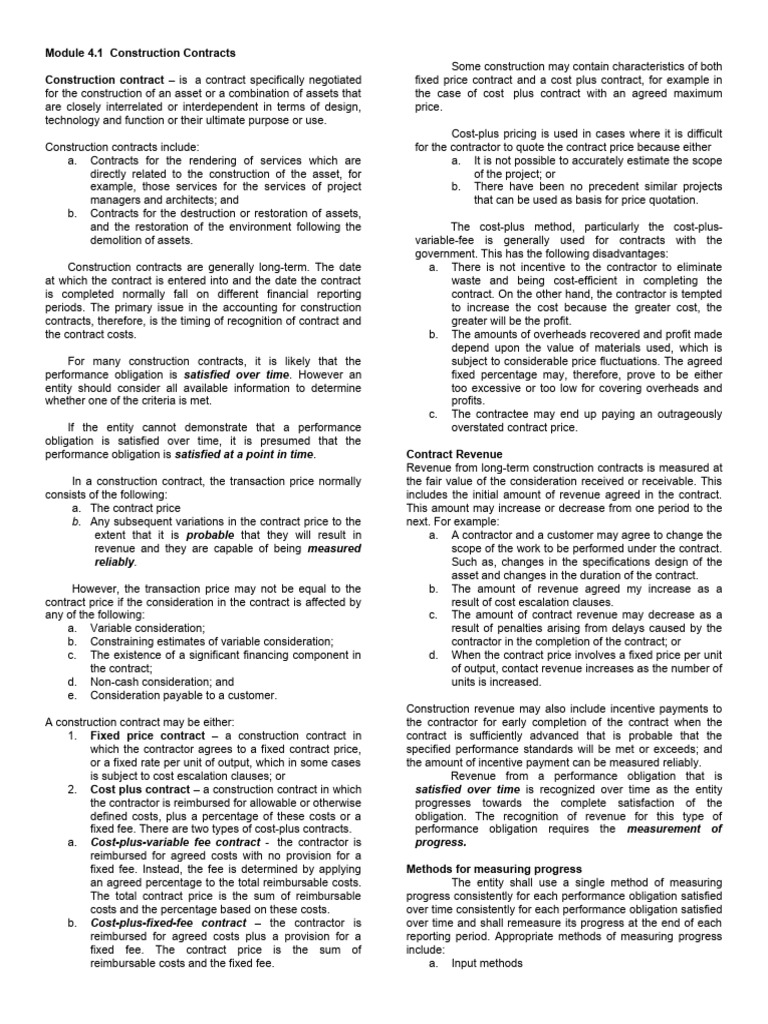 Module 4 CONSTRUCTION CONTRACTS | PDF
