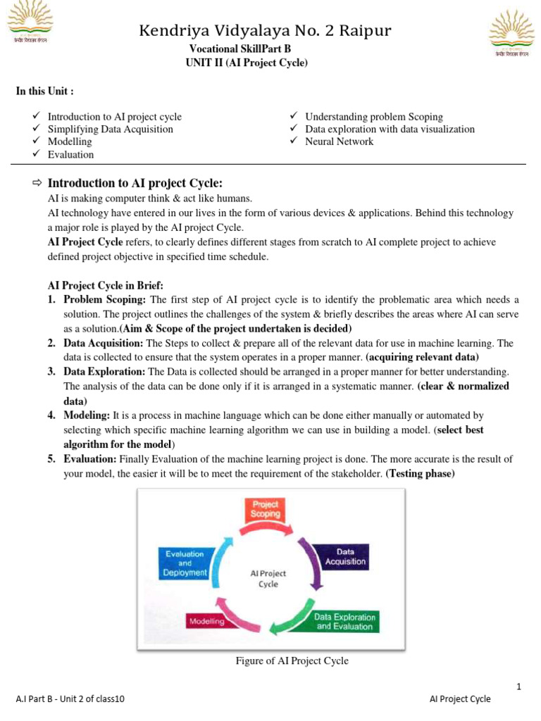 10th Part B-Unit 2 AI Project Cycle-1 | PDF | Machine Learning | Artificial Intelligence