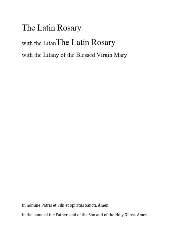 The Latin Rosary | PDF