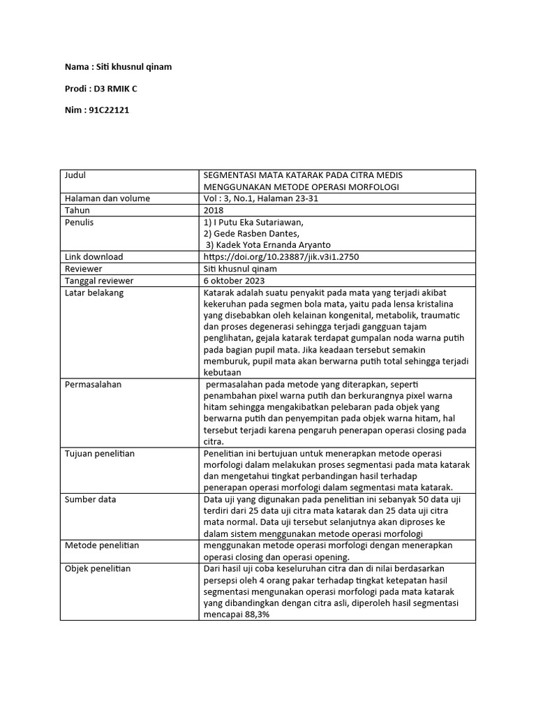 Tugas Artikel Kodif | PDF | Sains & Matematika | Teknologi & Rekayasa