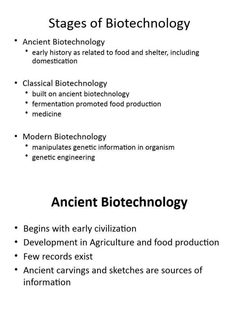 2-Stages of Biotechnology | PDF