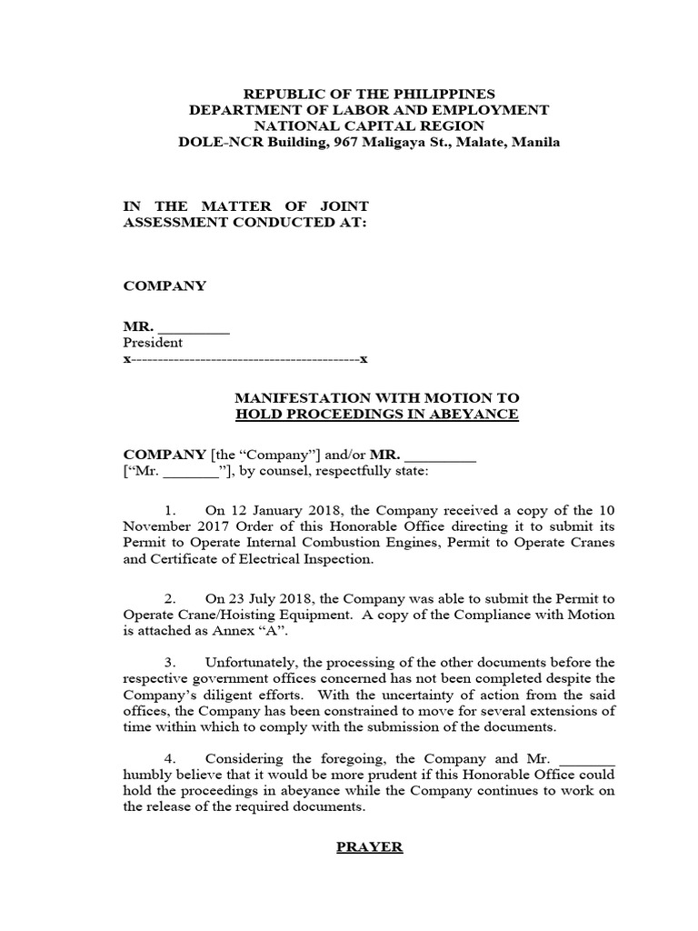 SCRBD (In Re Joint Assessment) - Manifestation With Motion | PDF