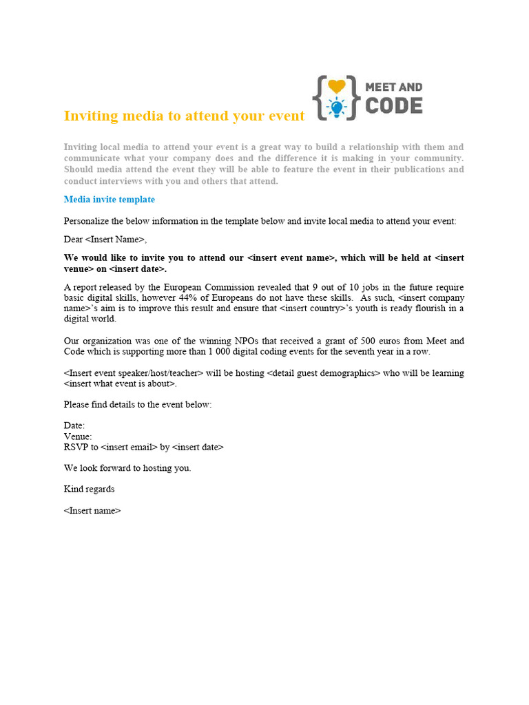 Media Invite Template | PDF