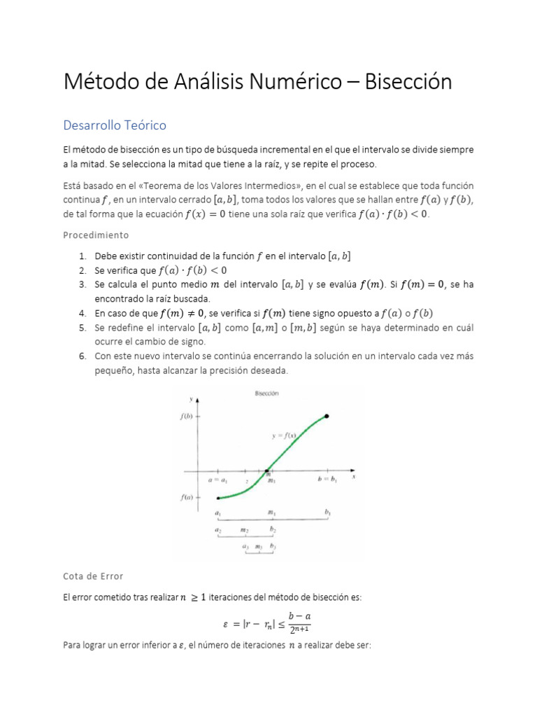 Método de Bisección / Bisection Method | Descargar gratis PDF ...