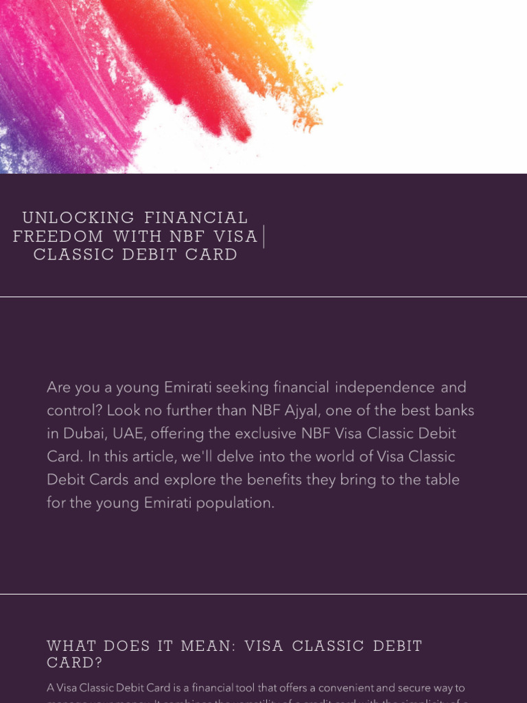 NBF Visa Classic Debit Card | PDF