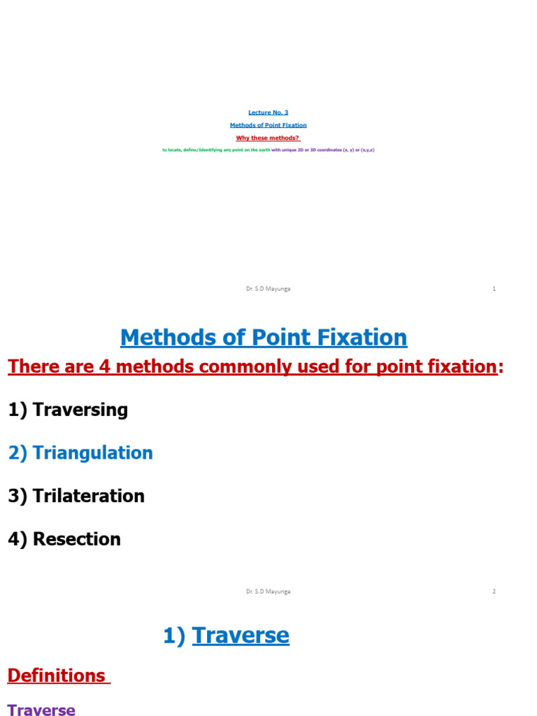 LECTURE 3 CIVE 321 METHODS OF POINT FIXATION WEEK 2 17.2.2023 FINAL ...