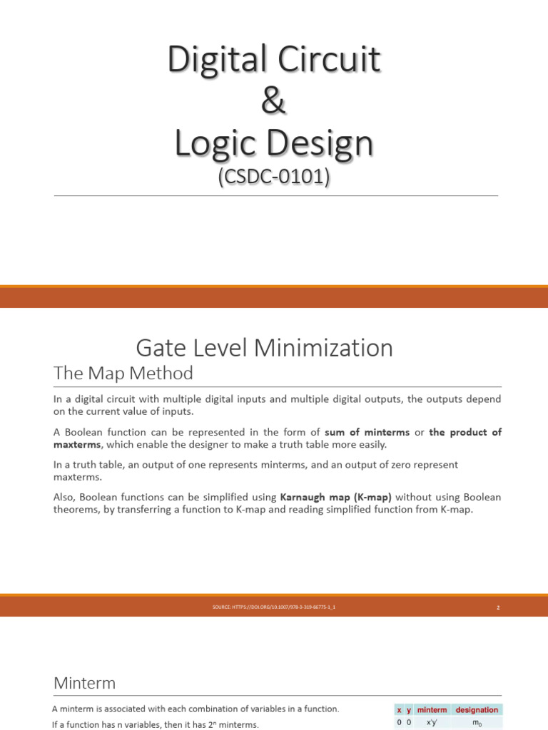 #2 Gate Level Minimization & K-Map | PDF | Mathematical Logic | Logic