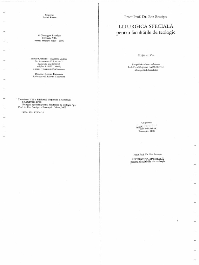 Braniste Ene-Liturgica-speciala | PDF