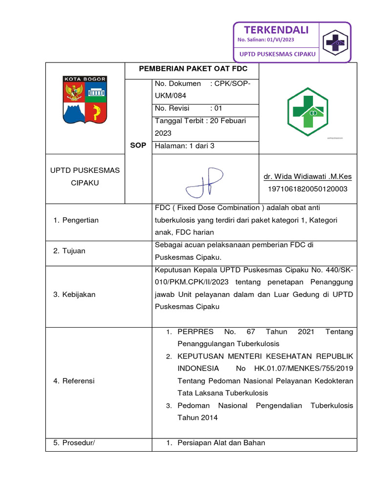 PEMBERIAN PAKET OAT FDC | PDF
