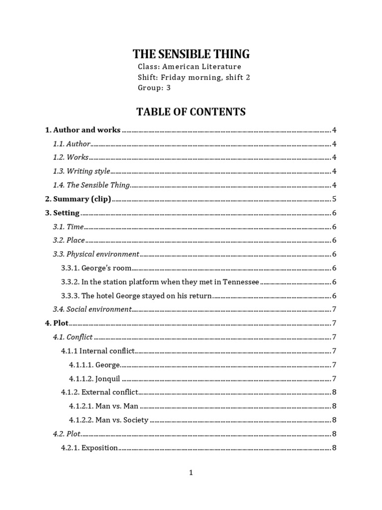The Sensible Thing Content | PDF