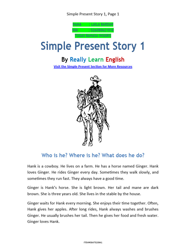 Simple Present Tense Task | PDF