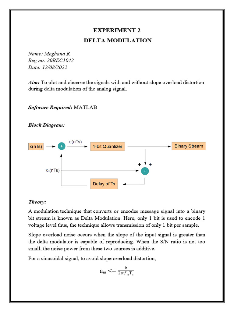 Exp2 Report | PDF | Modulation | Computing