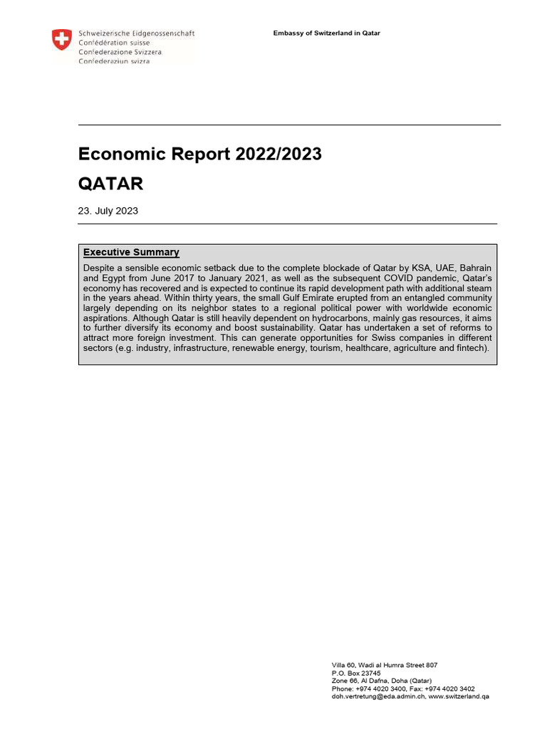 Economic Report 2022/2023: Qatar Insights | PDF | Qatar | Gulf ...