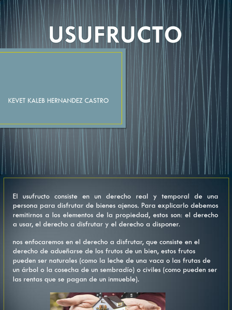 USUFRUCTO | PDF | Propiedad | Ley de recursos naturales