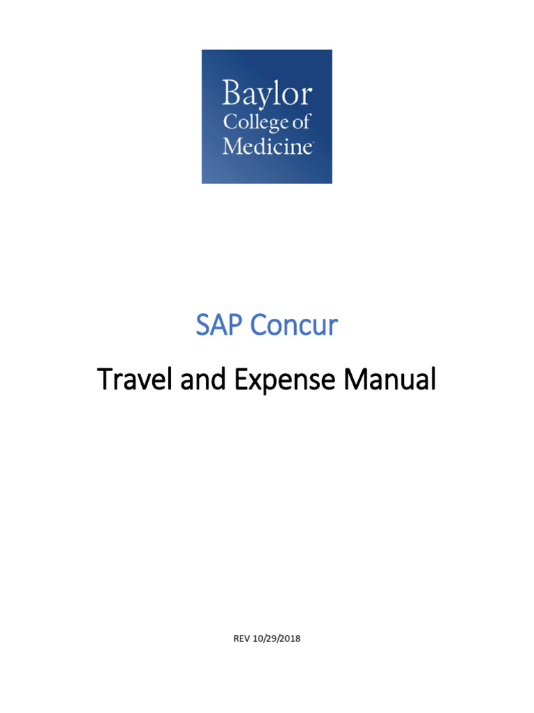Sap Concur Travel and Expense Manual | PDF