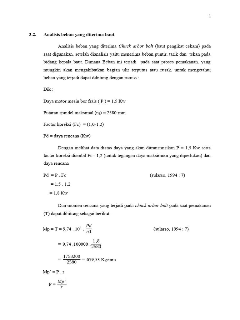 ANALISIS PERHITUNGAN BAUT | PDF