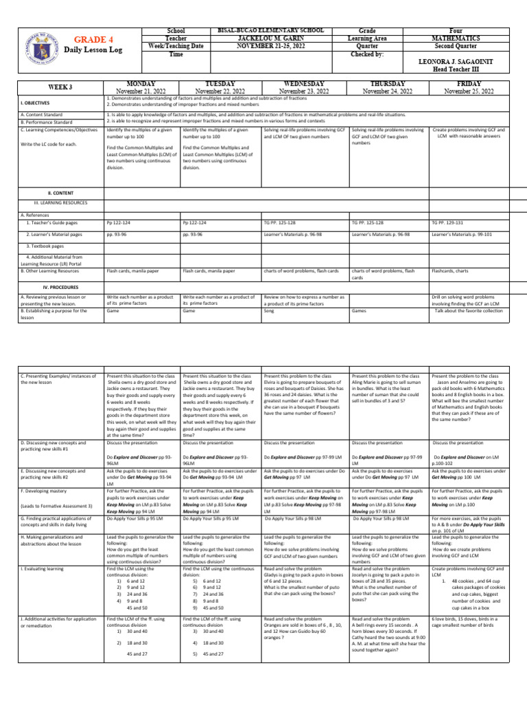 Grade 4 DLL Quarter 2 Week 3 (Sir Bien Cruz) | PDF Grade 4 DLL Quarter 2 Week 3 (Sir Bien Cruz) | PDF