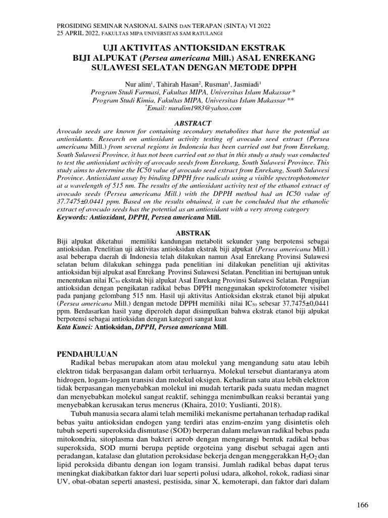 Uji Antioksidan Biji Alpukat | PDF