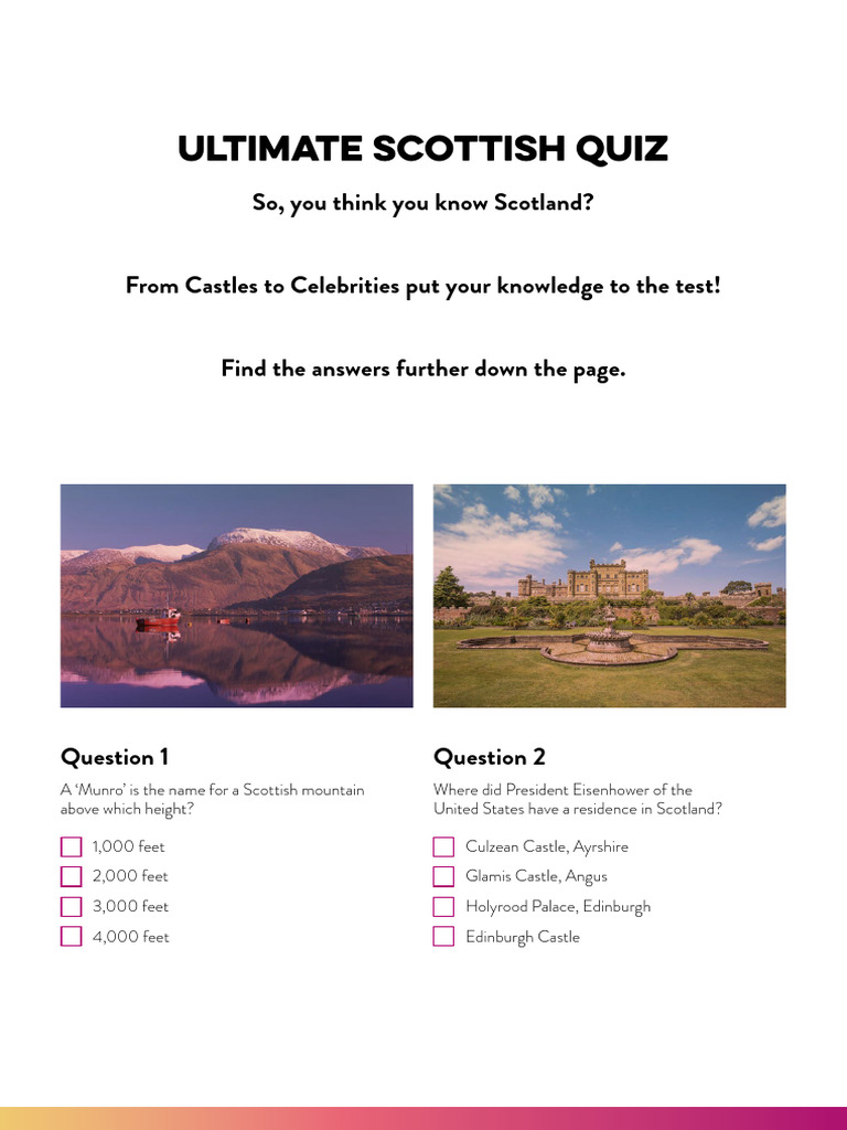 Scotland Quiz | PDF | Scotland | Bram Stoker