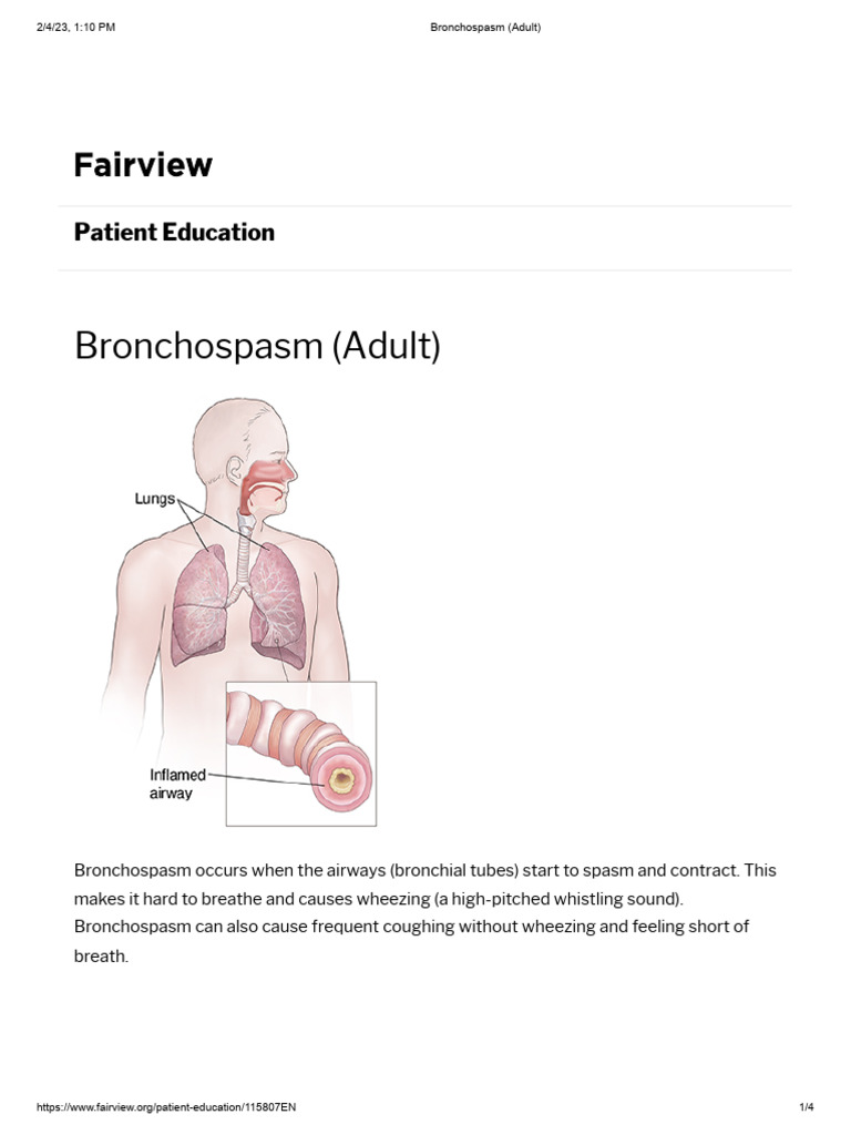 Bronchospasm (Adult) | PDF