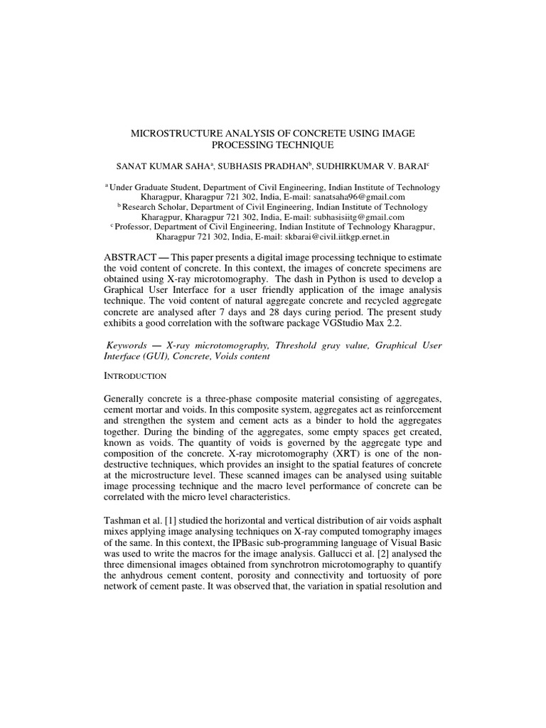 Keynote Speaker - Prof. S.K. Barai - Microstructure Analysis of ...