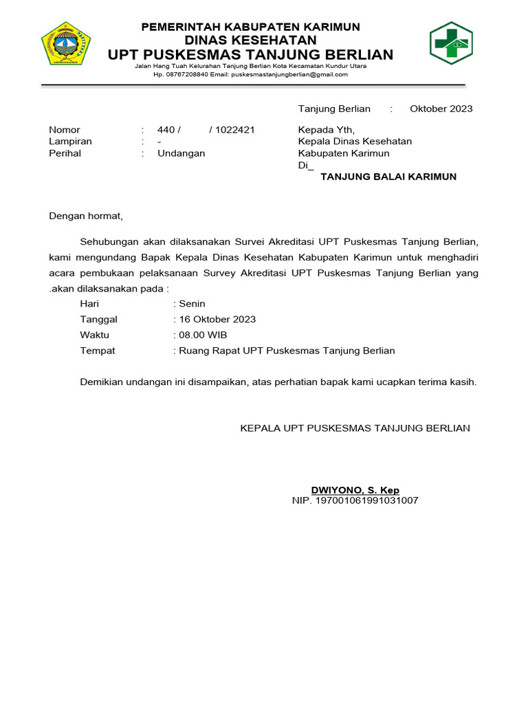 Surat Undangan Akreditasi | PDF