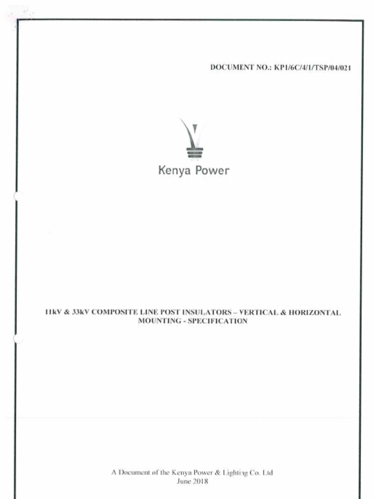 47.specification For 11KV & 33KV Composite Line Post Insulators-Vertical Horizontal Mounting | PDF