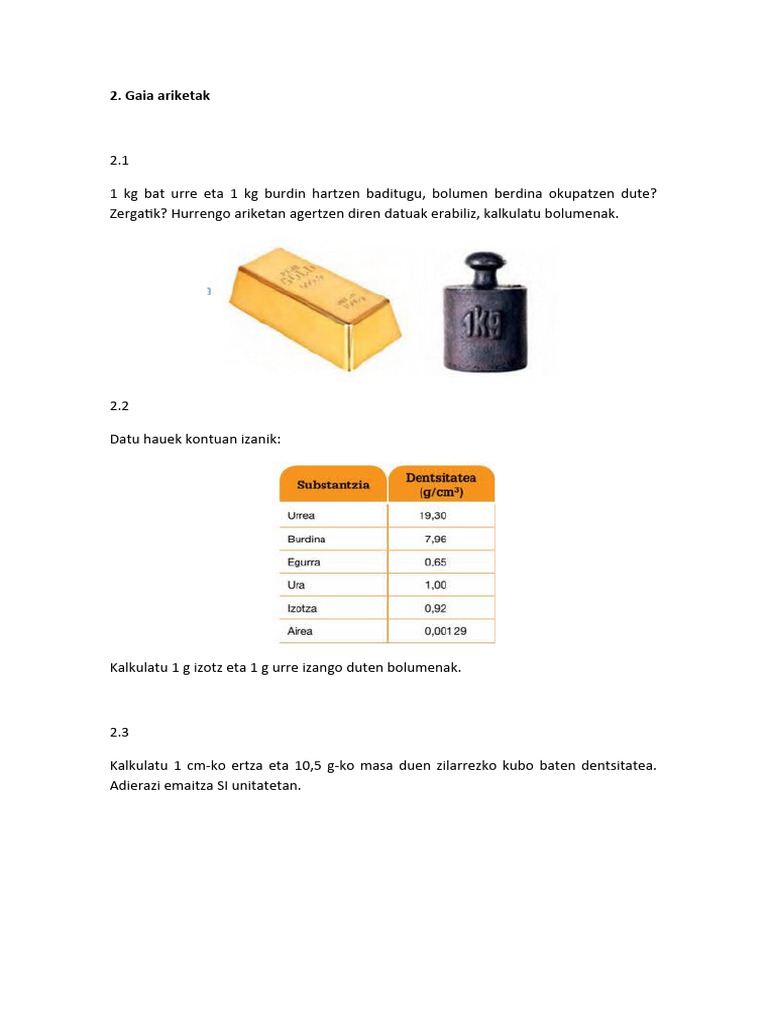 2 Gaia Ariketak | PDF