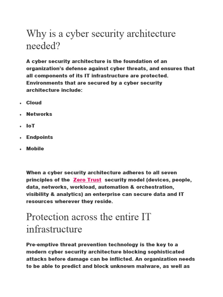 Why Is A Cyber Security Architecture Needed | PDF Why Is A Cyber Security Architecture Needed | PDF