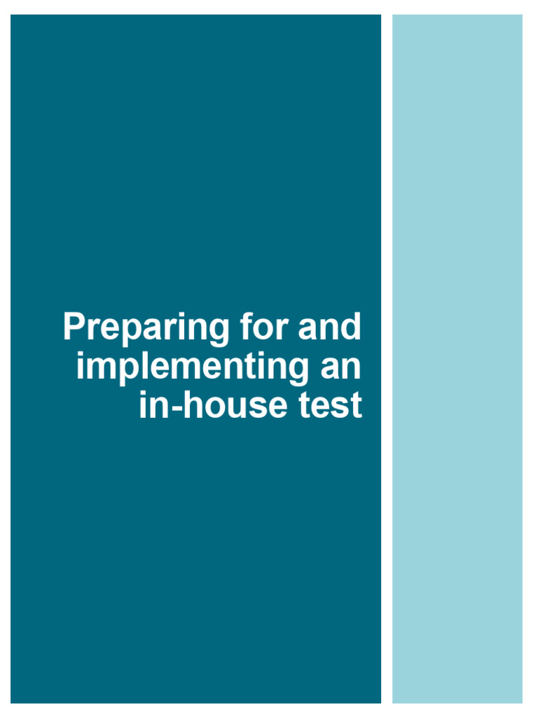 Preparing For and Implementing An in House Test | Download Free PDF ...