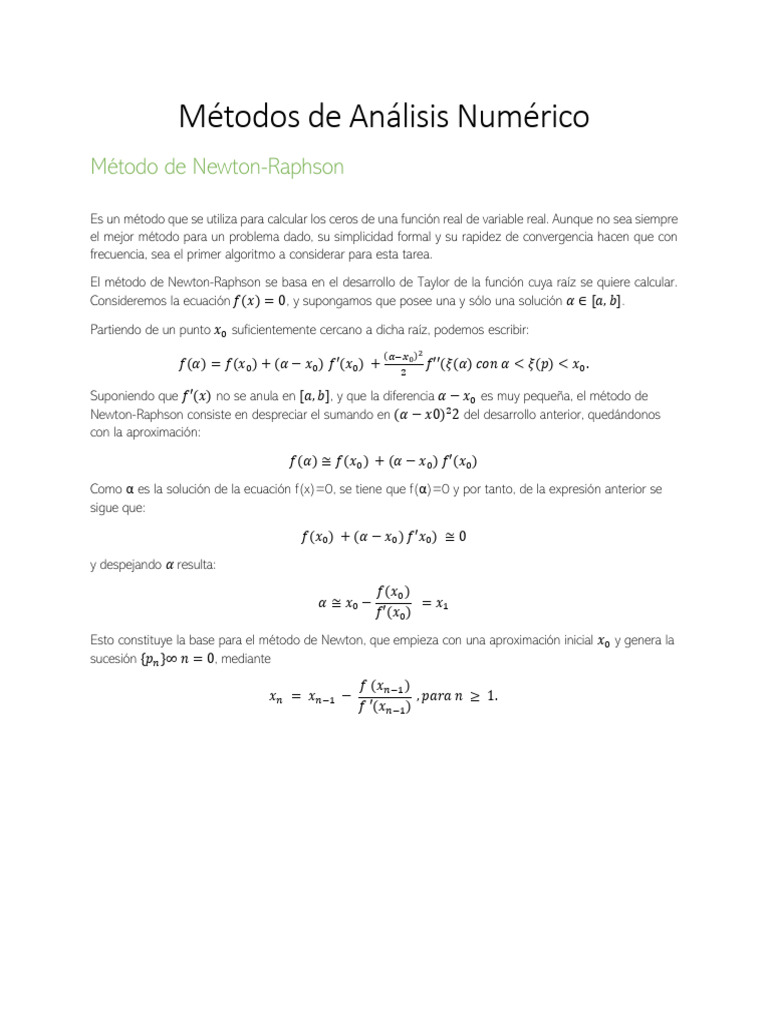 Numerical Analisys Methods Newton Raphson And Secant Pdf
