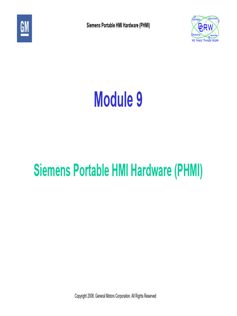Module 9 - Siemens Portable HMI Hardware (PHMI) | PDF